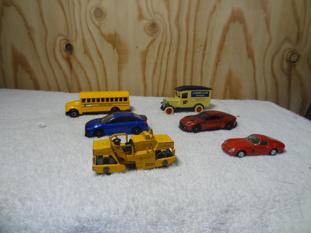 Japanese Diecast Miniature Cars Set of 6 - School Bus, Classic Car ...
