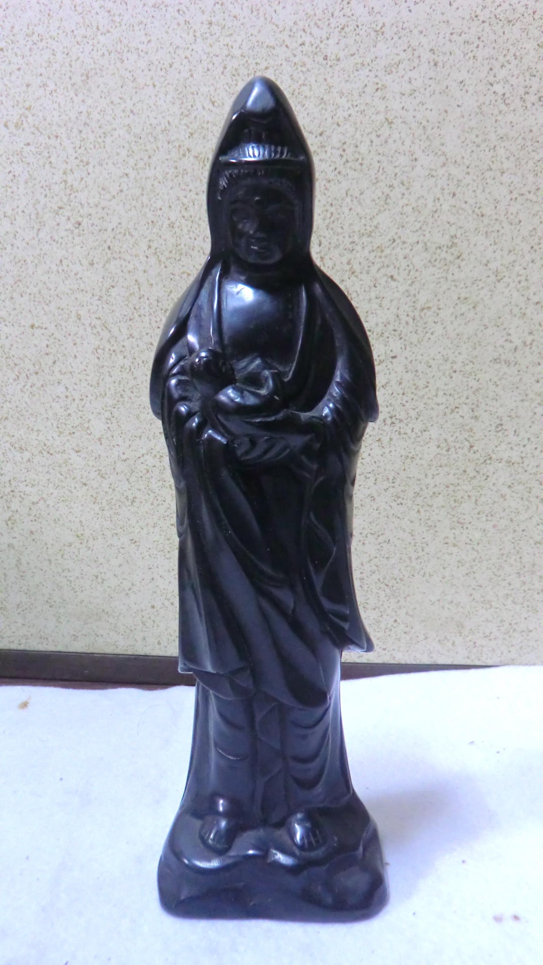 Japanese Mother Kannon Stone Statue, 28cm Tall, Beautifully Carved - Etsy