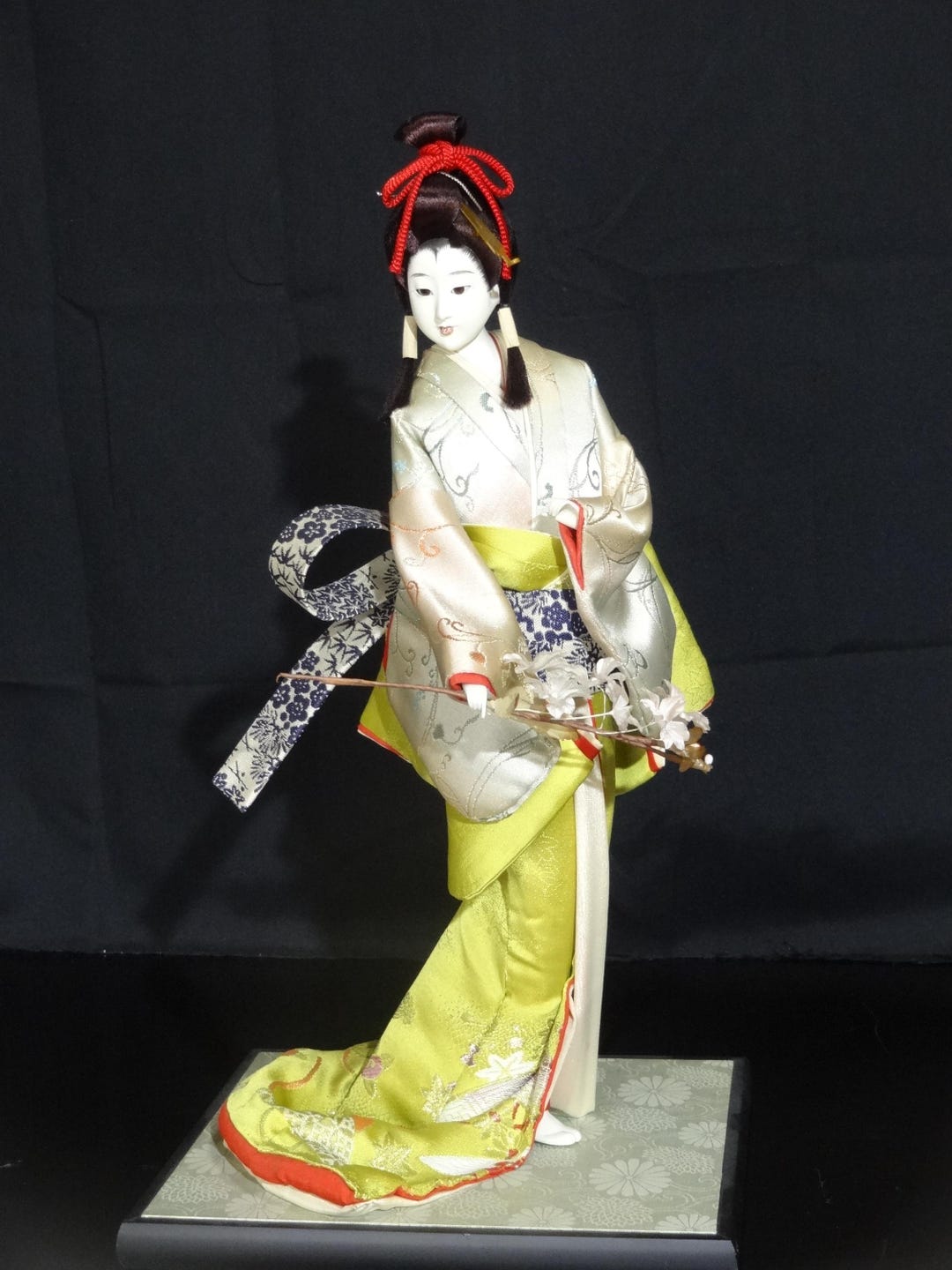 Japanese Traditional Geisha Doll With Silk Kimono 21×25×h46cm No Glass ...