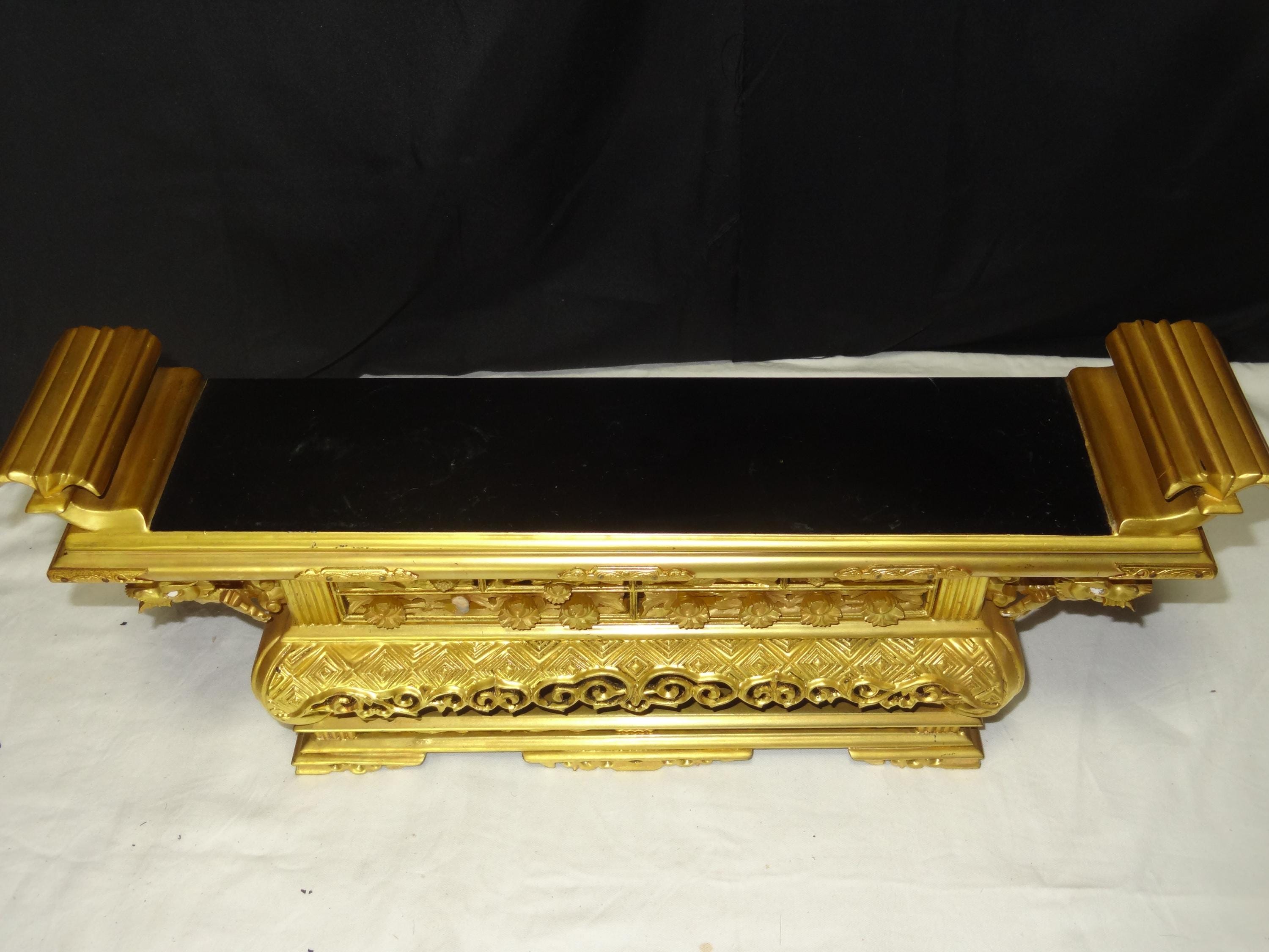 Japanese Buddhist Altar Offering Table | Gold Leaf Butsugu Stand ...