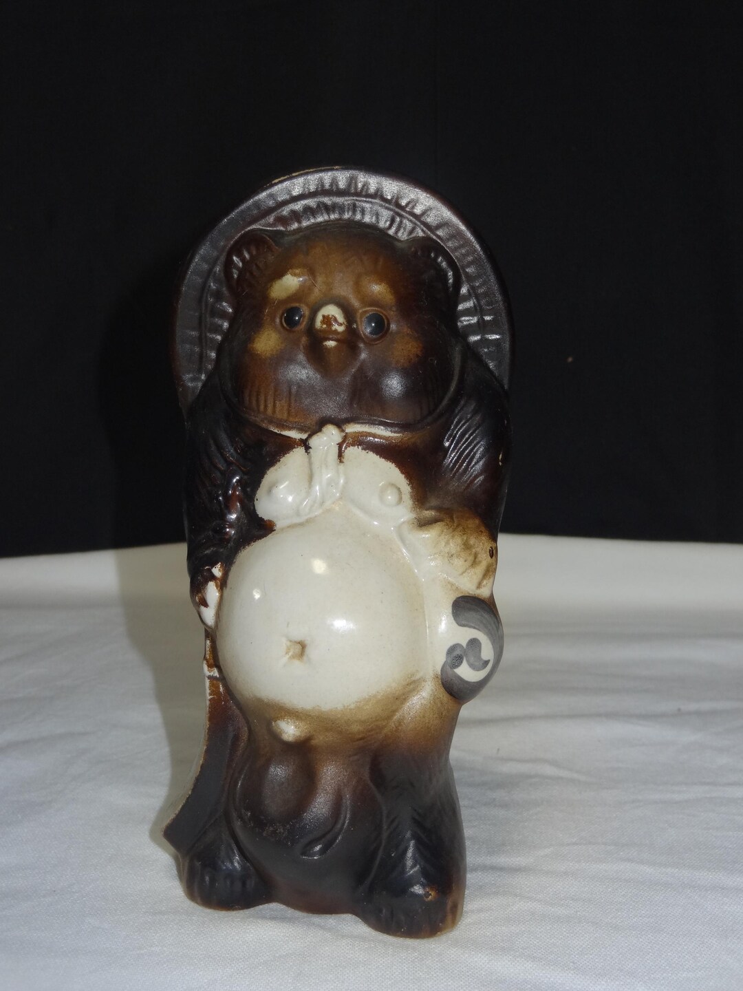 Japanese Shigaraki Ware Tanuki Statue Lucky Charm Traditional Pottery ...