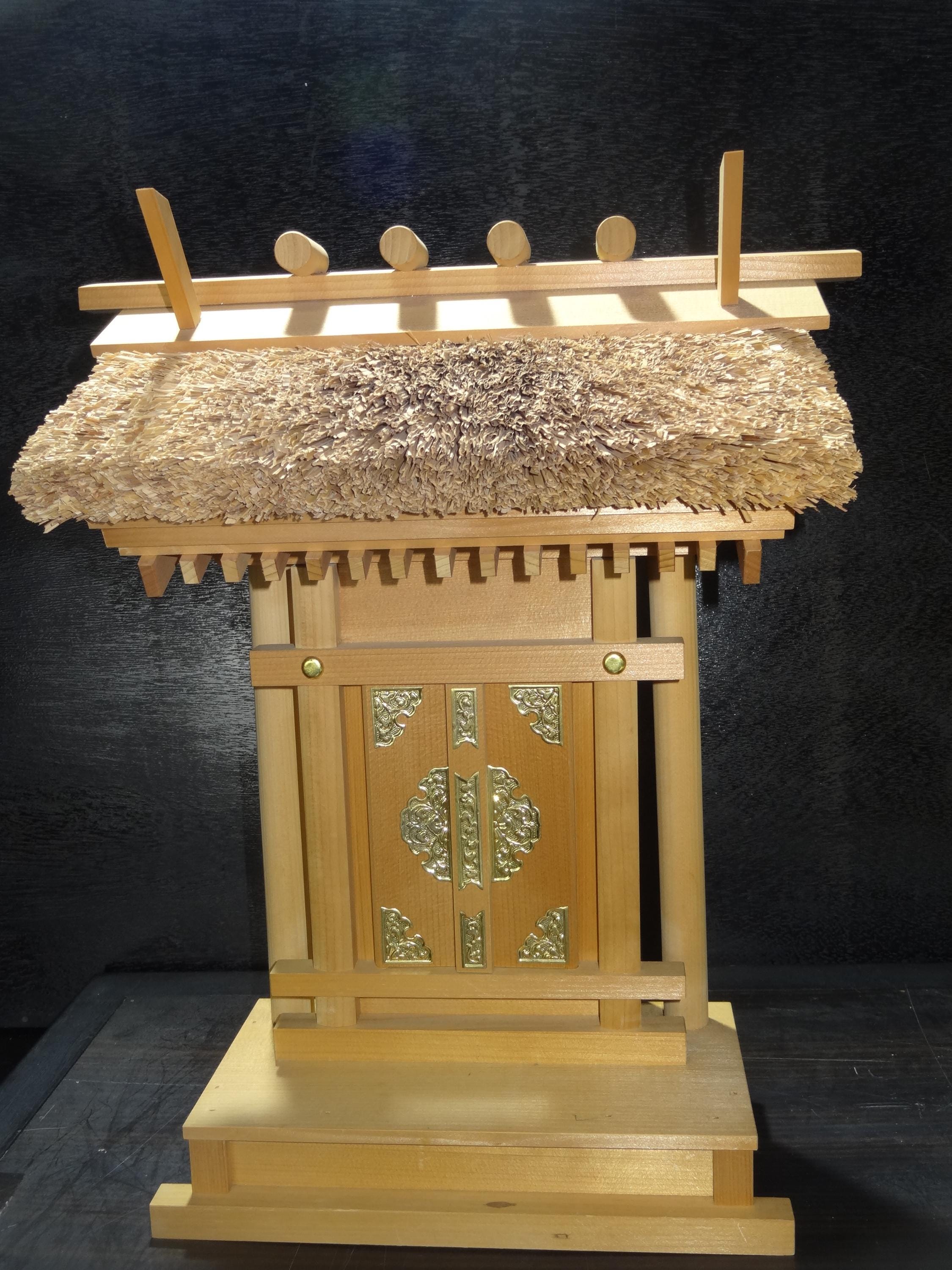 Rare Japanese Thatched Roof Kamidana Shinto Shrine Wooden Household ...