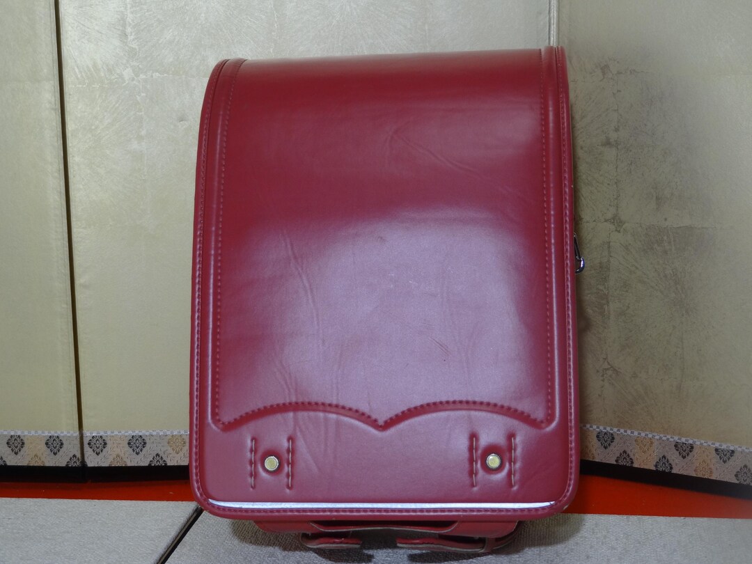 Japanese Randoseru Backpack - Dark Pink Leather, Classic Style ...