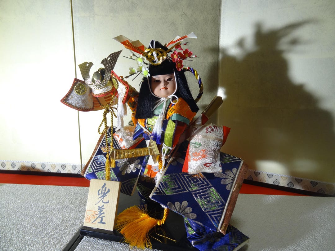 Japanese Samurai Doll Kabuto Sashi 35cm Boys' Festival Gogatsu Ningyo ...