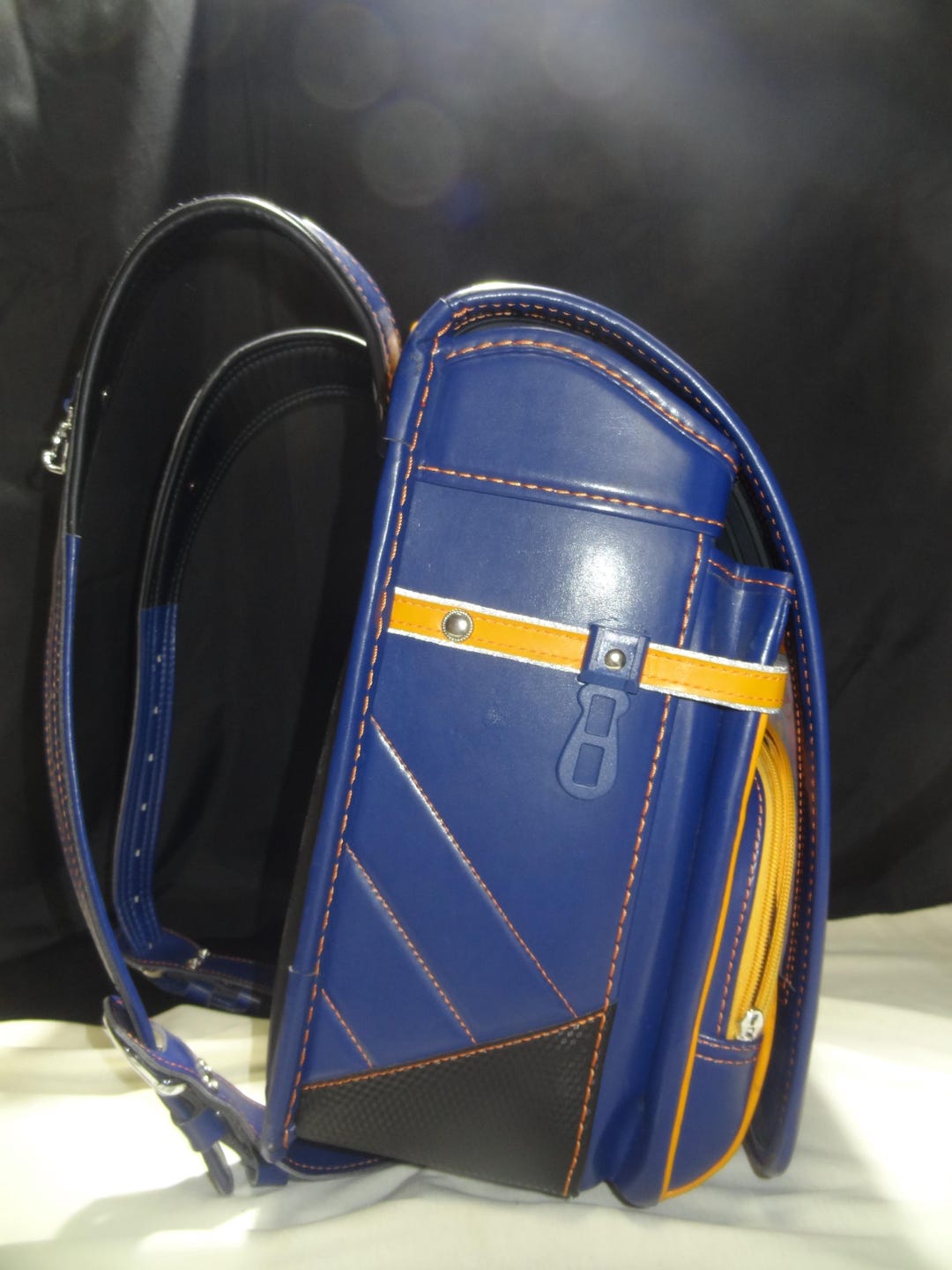 Japanese Randoseru Backpack by FLORO | Blue & Yellow Leather School Bag ...