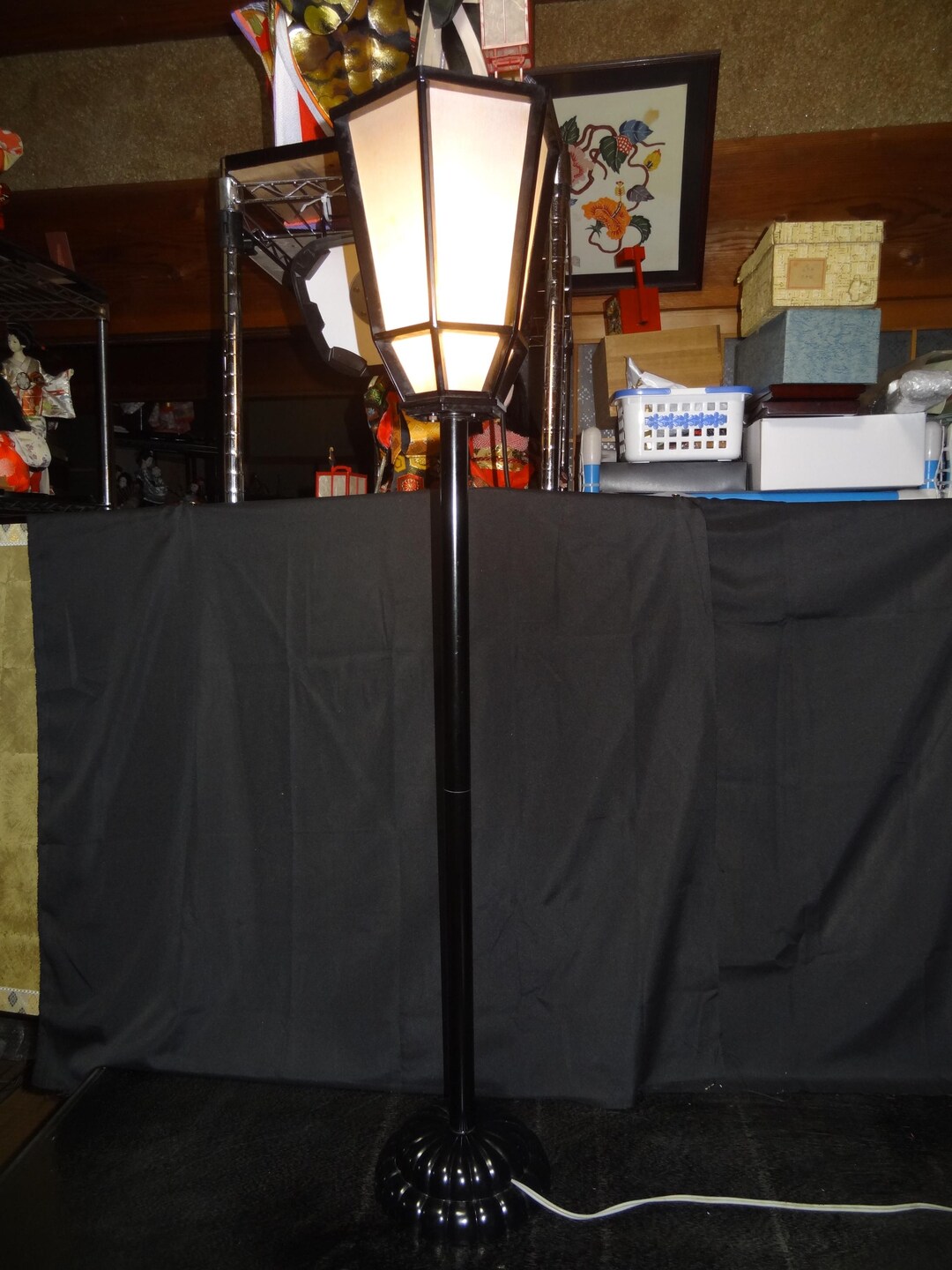 Vintage Japanese Floor Lantern by Shiho | Tatami Room Bonbori Light ...