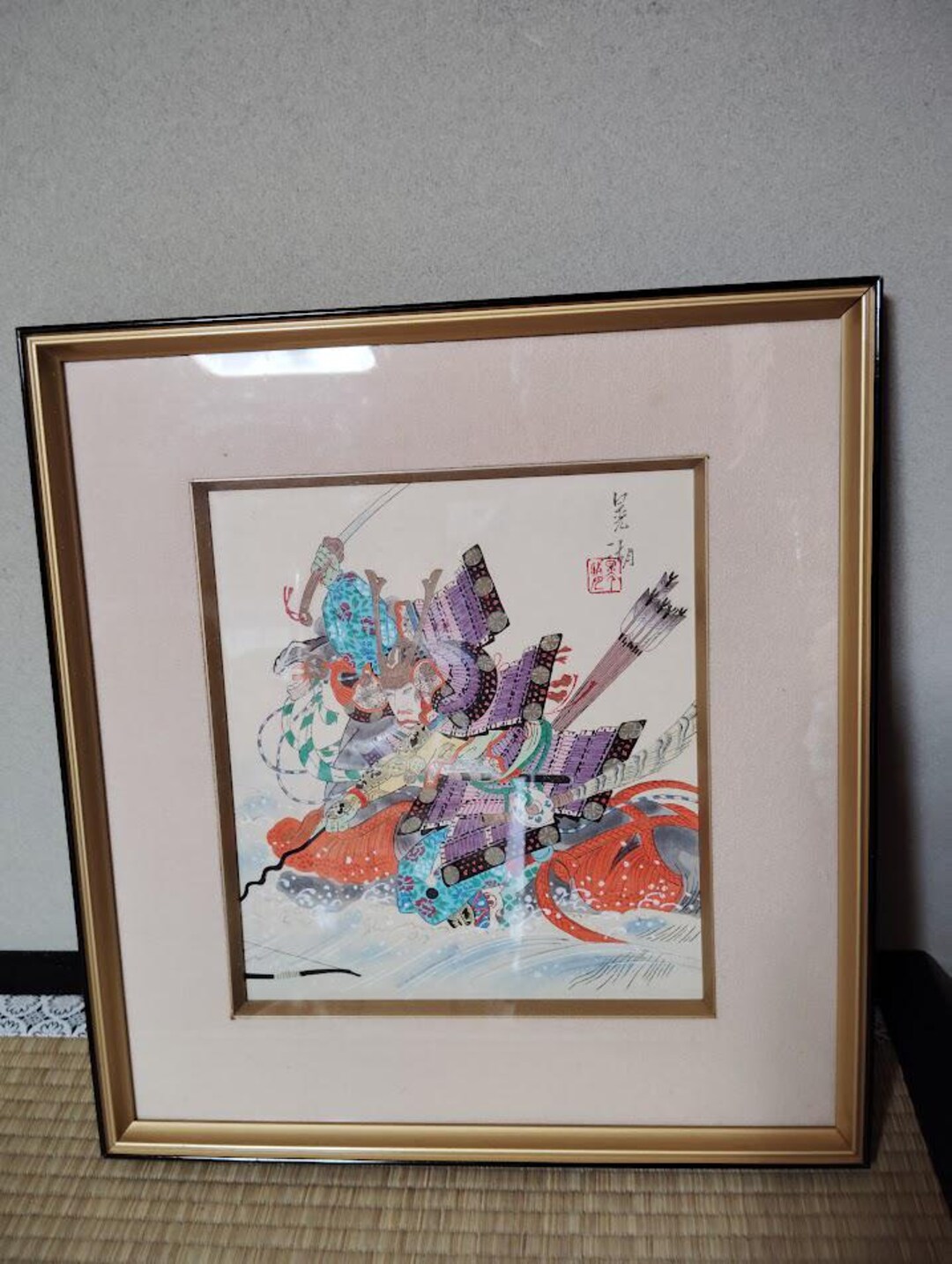 Samurai Painting by Choko Kamoshita Japanese Art, Framed Warrior ...