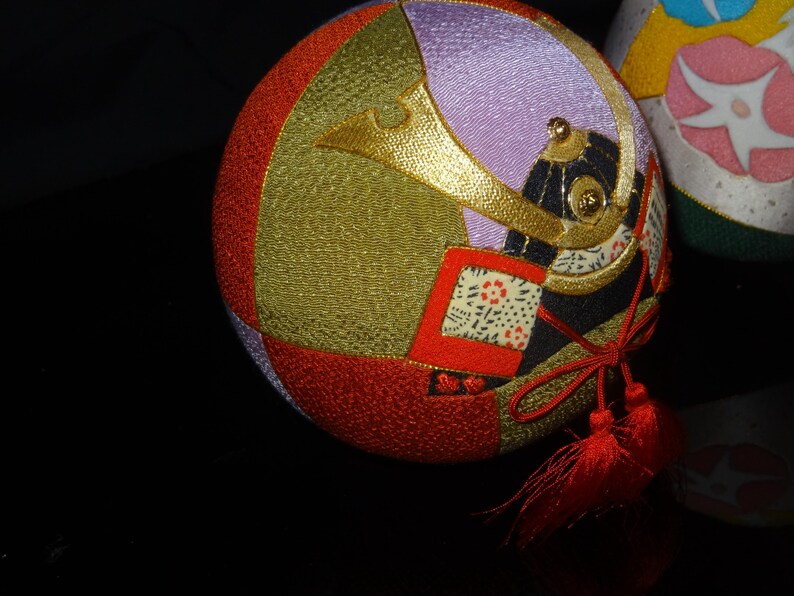 Japanese Traditional Silk Temari Ball Set of 2 – Kabuto & Morning Glory ...