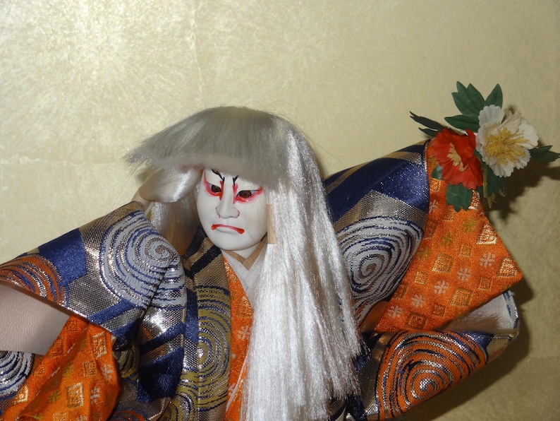 Japanese Kabuki Renjishi Pair Dolls Traditional Lion Dance Figures 63× ...