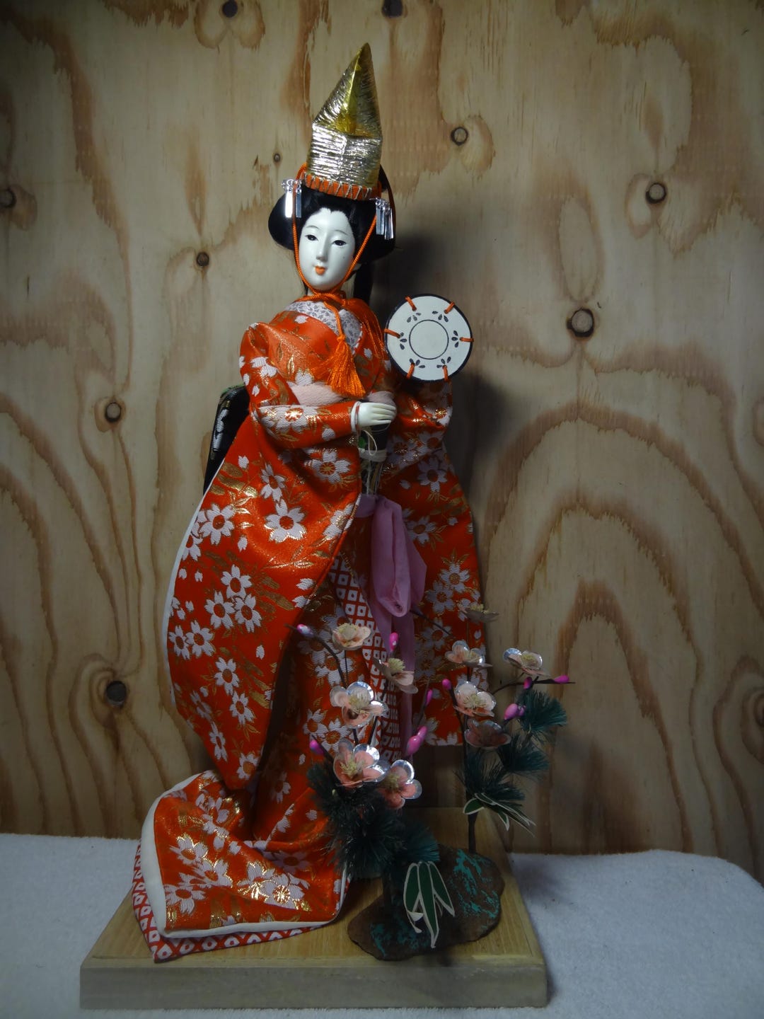 Japanese Traditional Geisha Doll With Hat & Drum, 47cm, Excellent - Etsy