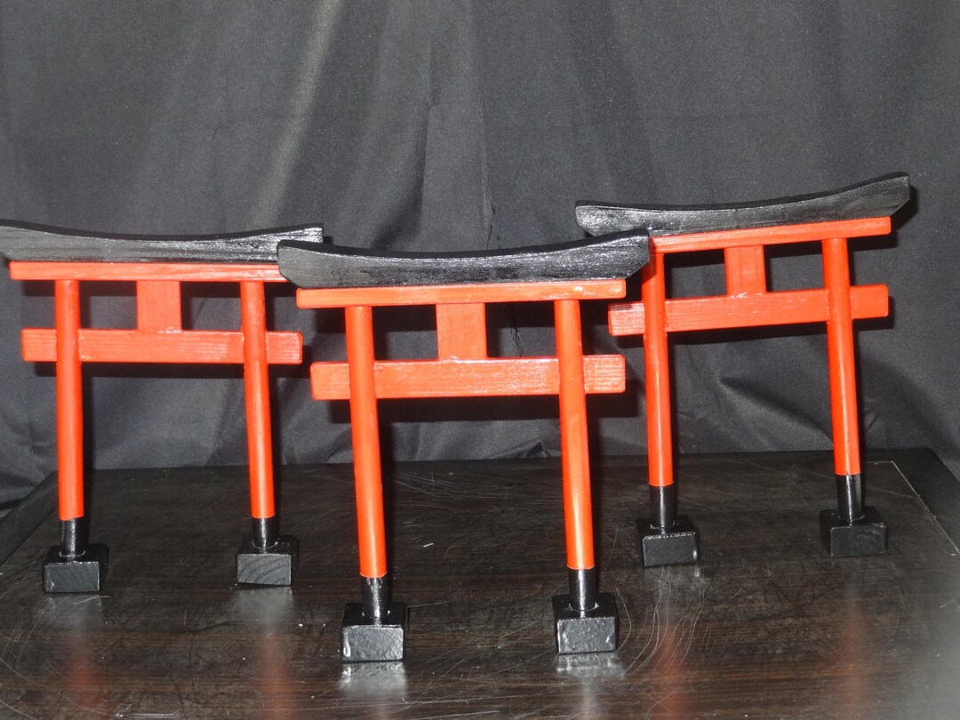 Japanese Mini Torii Gates Set of 3 | Wooden Shinto Shrine Decor | Red ...