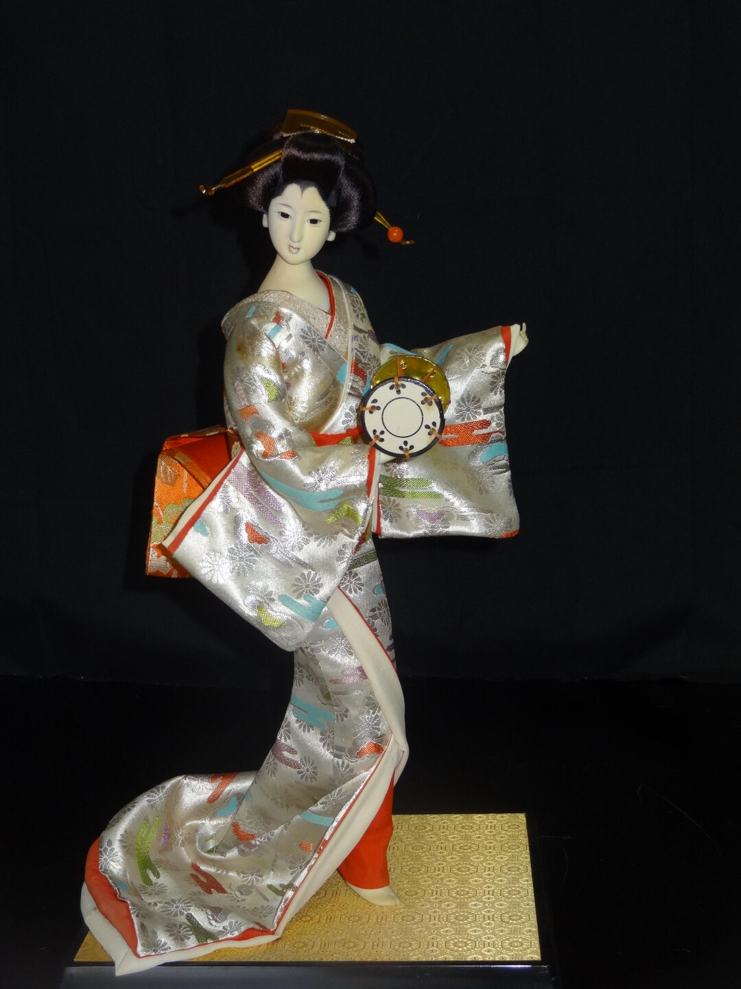 Japanese Traditional Geisha Doll With Drum in Kimono 25×20×h43cm ...