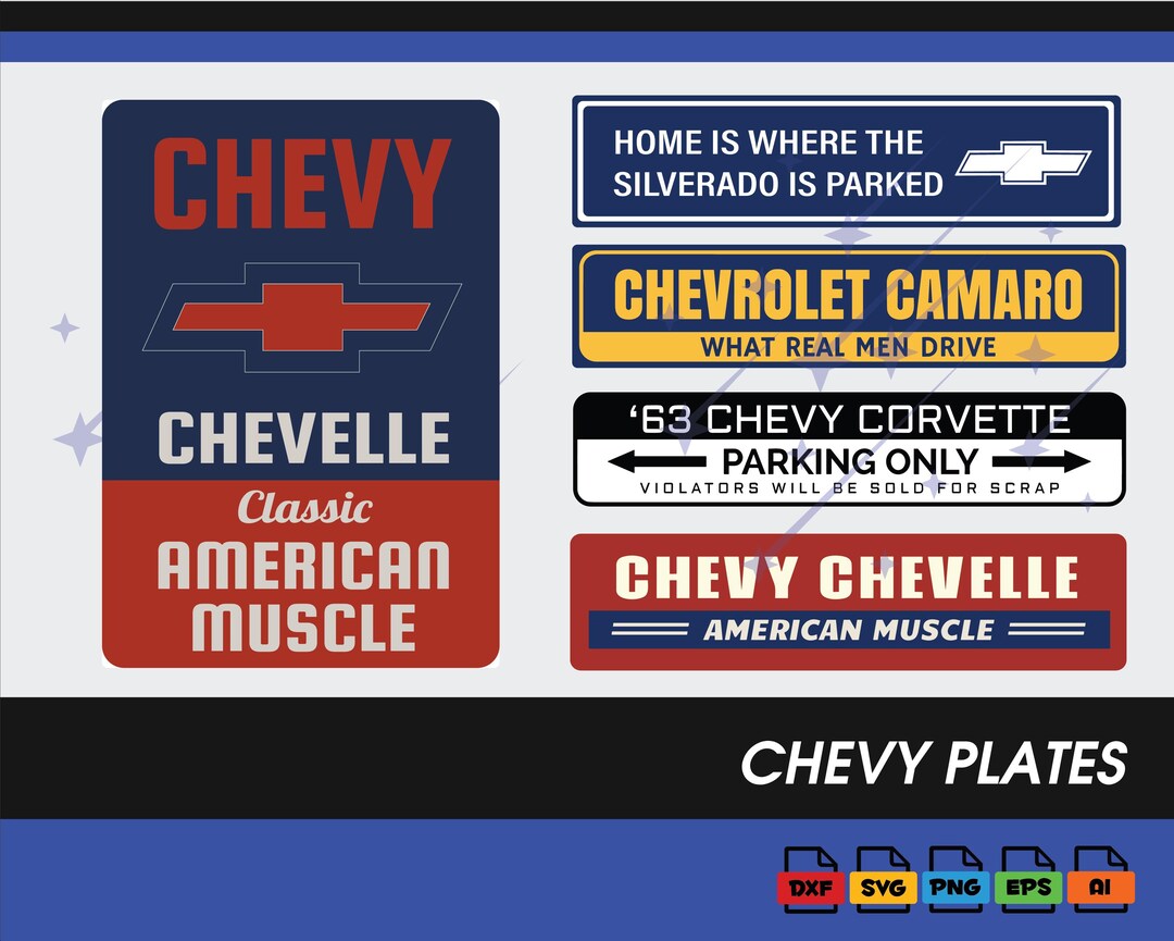 Chevrolet Plate Designs SVG and PNG Files - Etsy