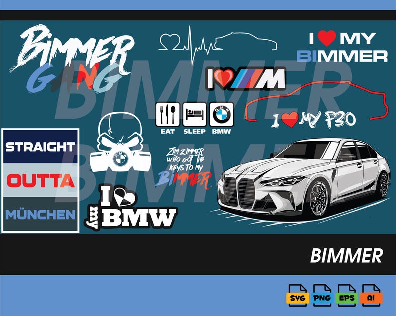 M4 SVG and PNG Files - Etsy