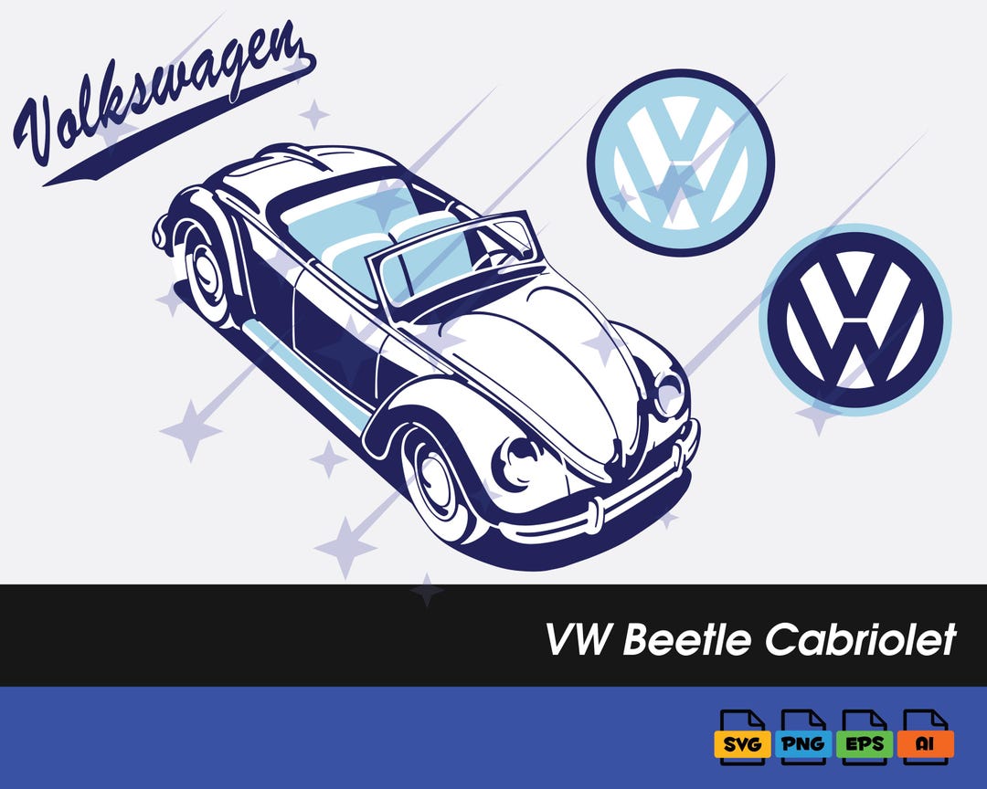 Volkswagen Beetle Cabriolet SVG and PNG Files - Etsy