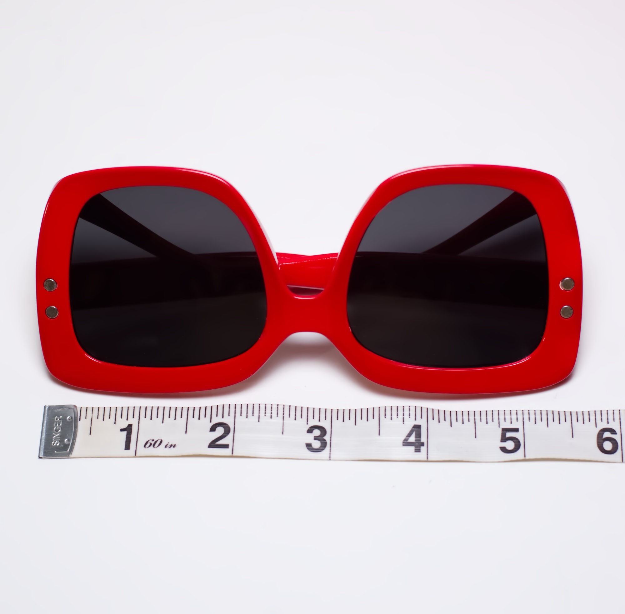 Retro Red Chunky Oversized Square Sunglasses - Etsy