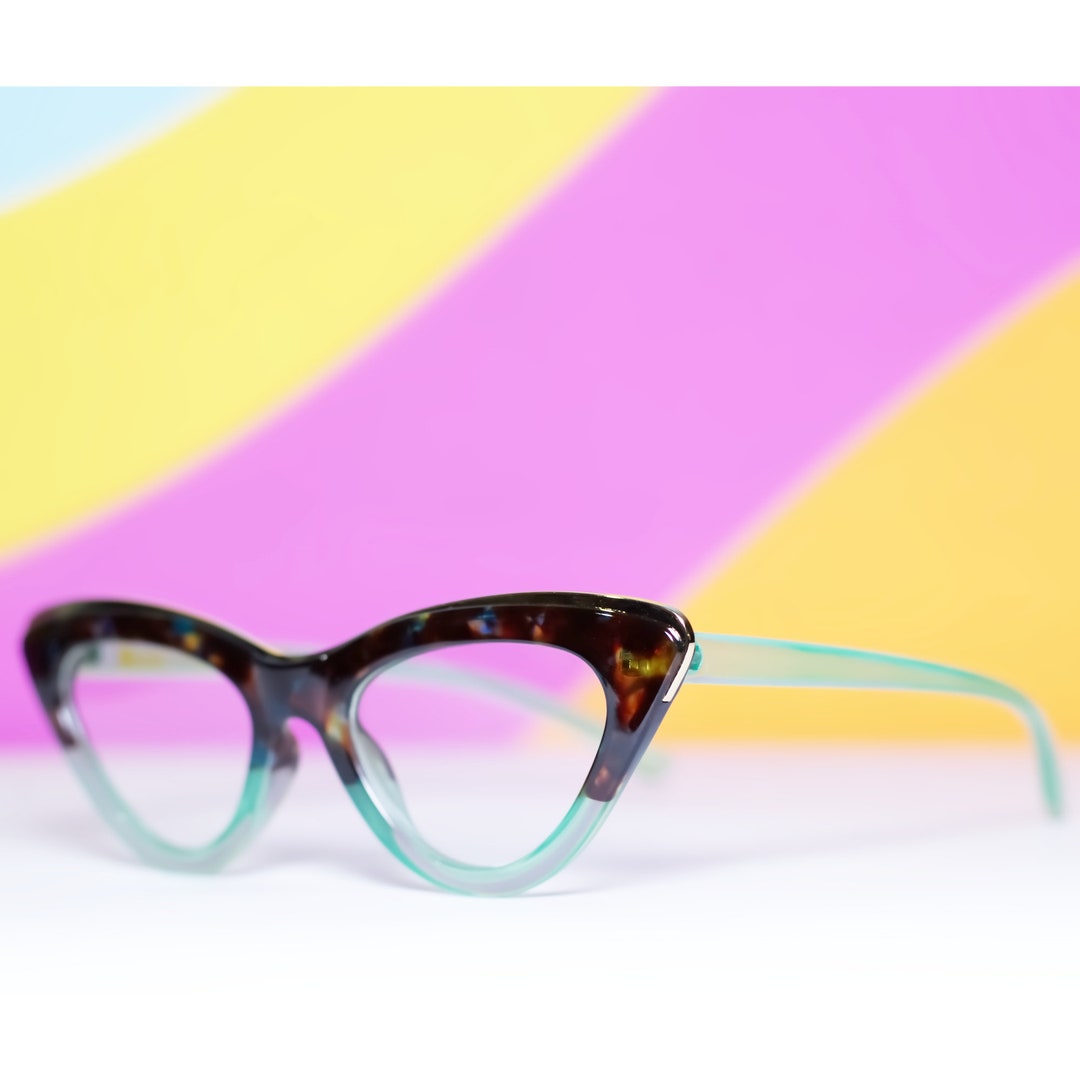 Retro Cat Eye Green Brown Computer Eyeglasses Blue Light Blocking - Etsy