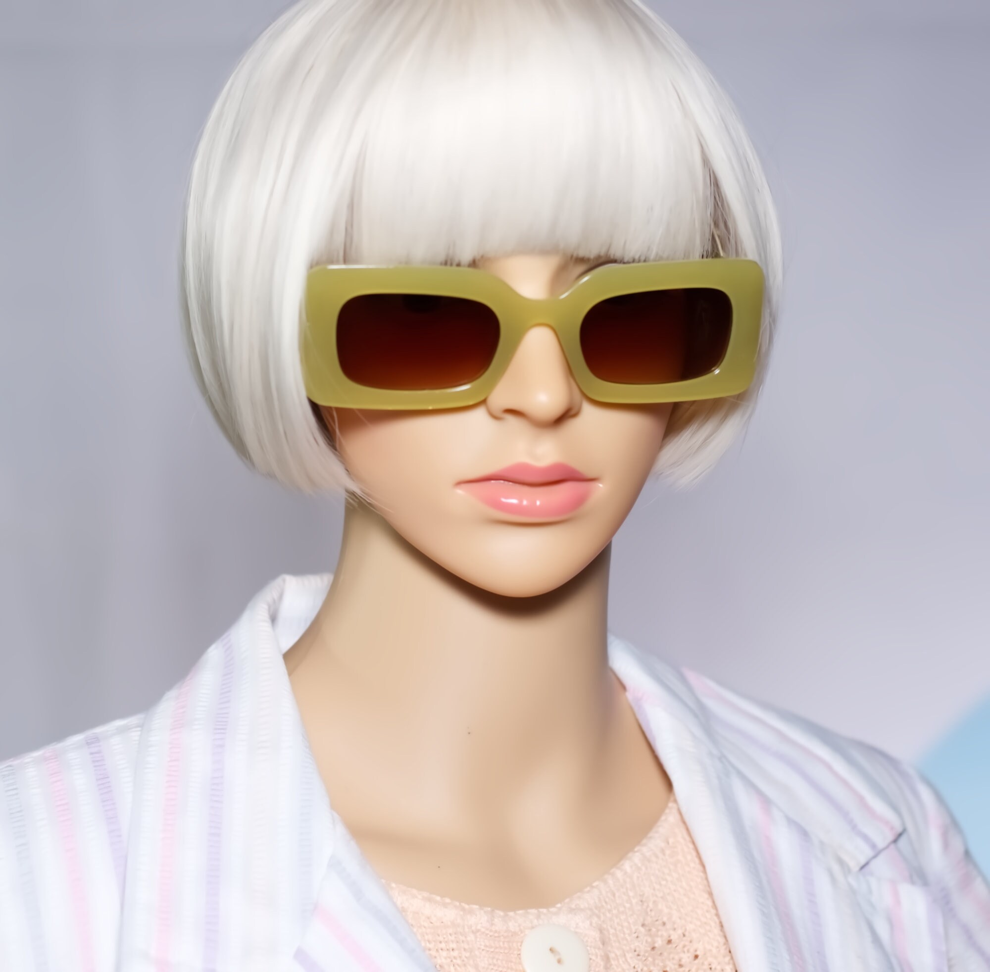 Green Chunky Rectangular Sunglasses - Etsy