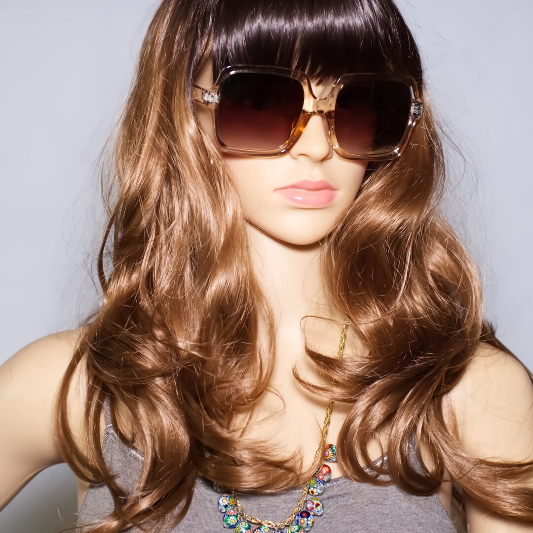 Retro Oversized Brown Disco Square Sunglasses 70s Vintage Inspired - Etsy