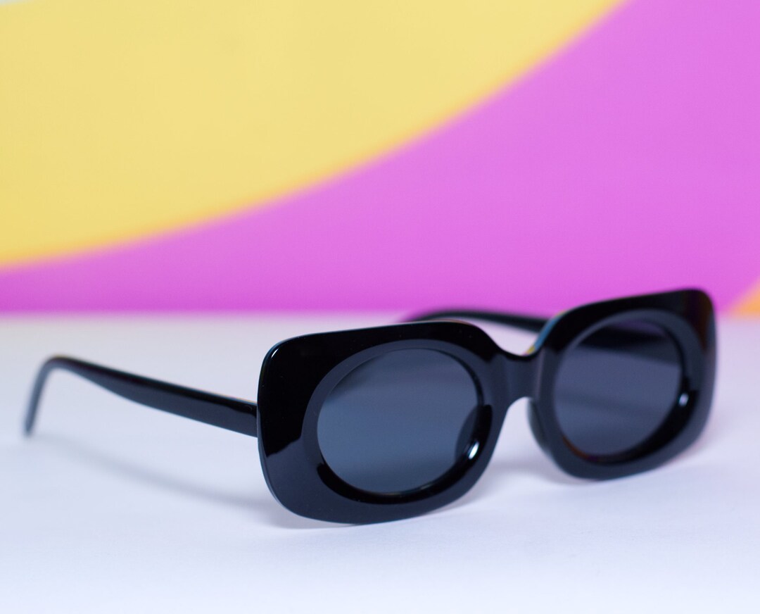 Retro Mod Black Sunglasses Vintage 60s Inspired - Etsy