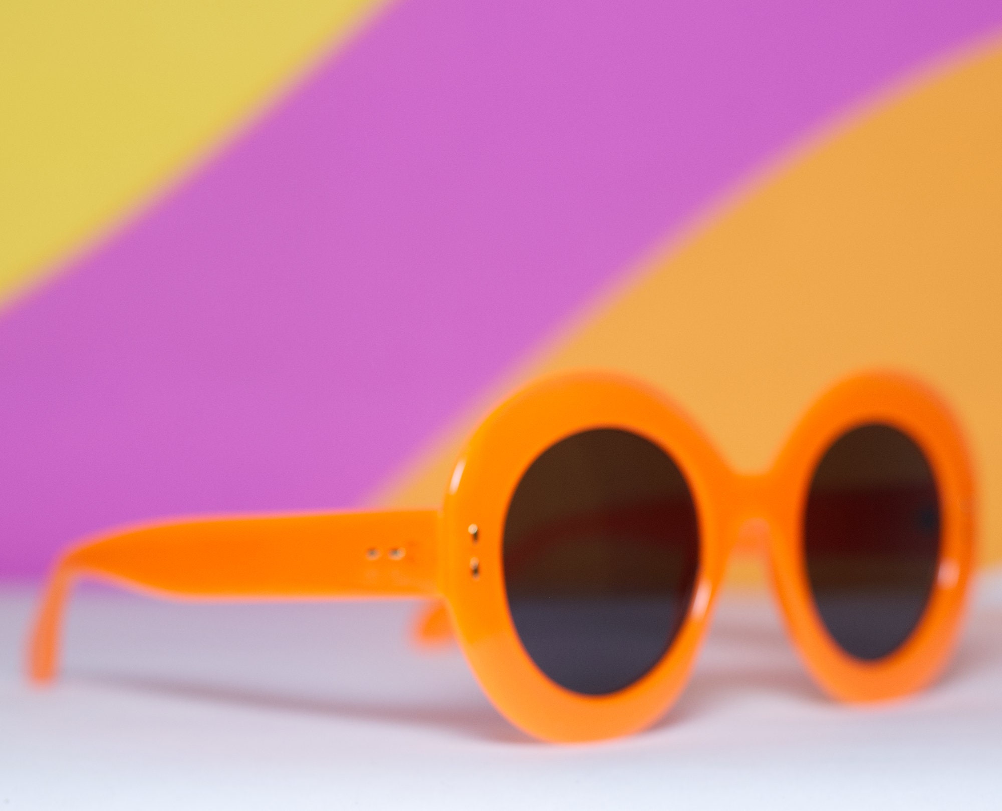 Retro Orange Round Sunglasses | Vintage 60s Mod Inspired - Etsy
