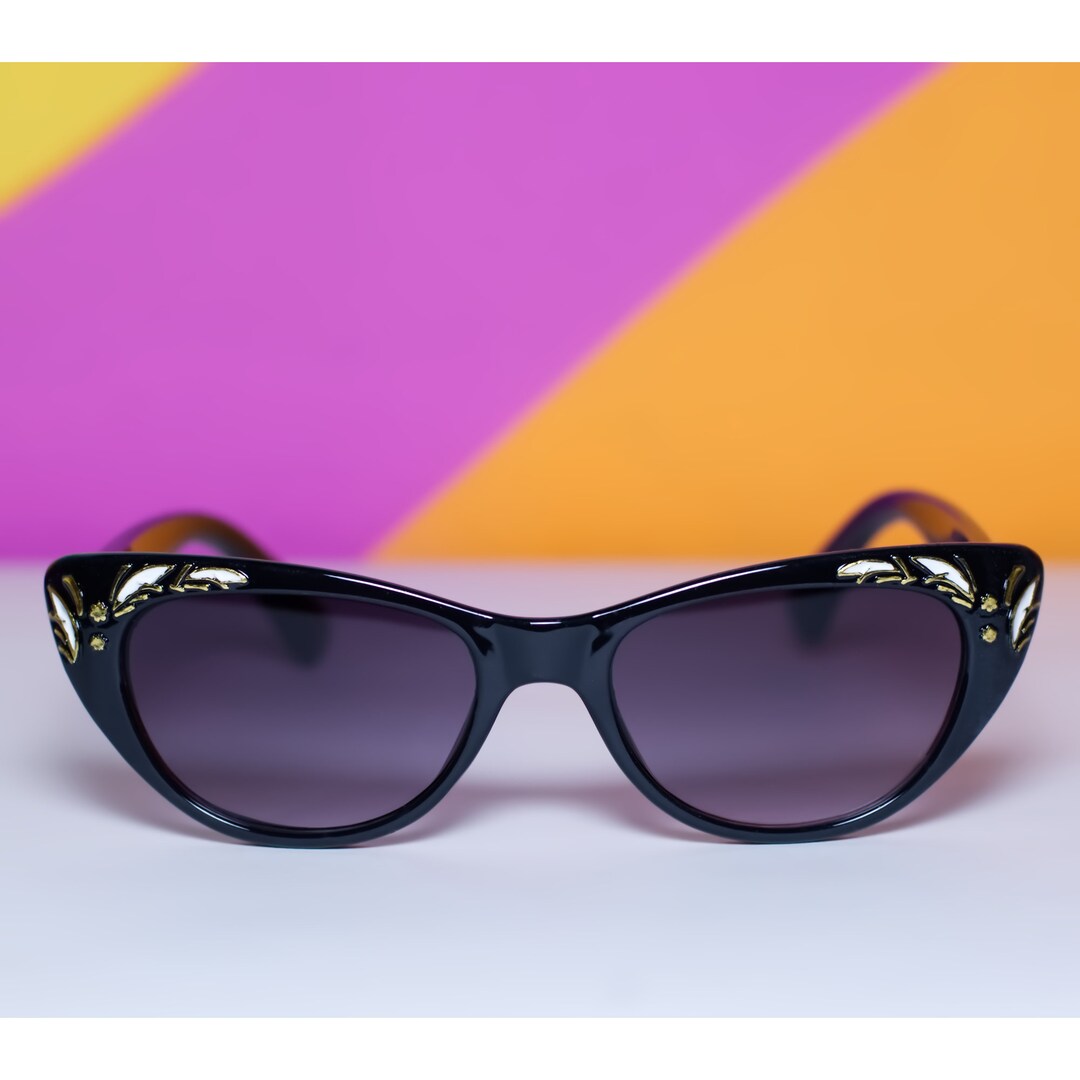 Retro Black Cat Eye Sunglasses | Vintage 50s Inspired - Etsy