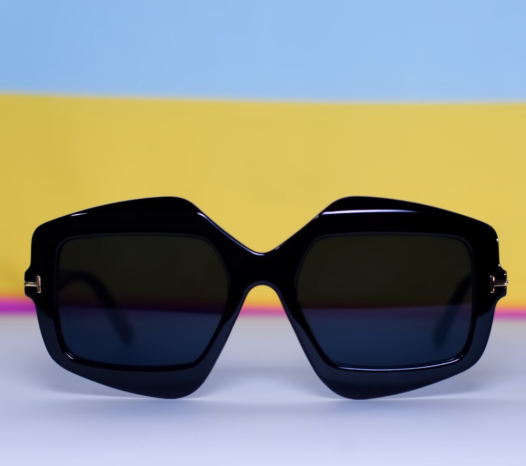 Retro Oversized Black Angular Sunglasses Vintage 80s Inspired - Etsy