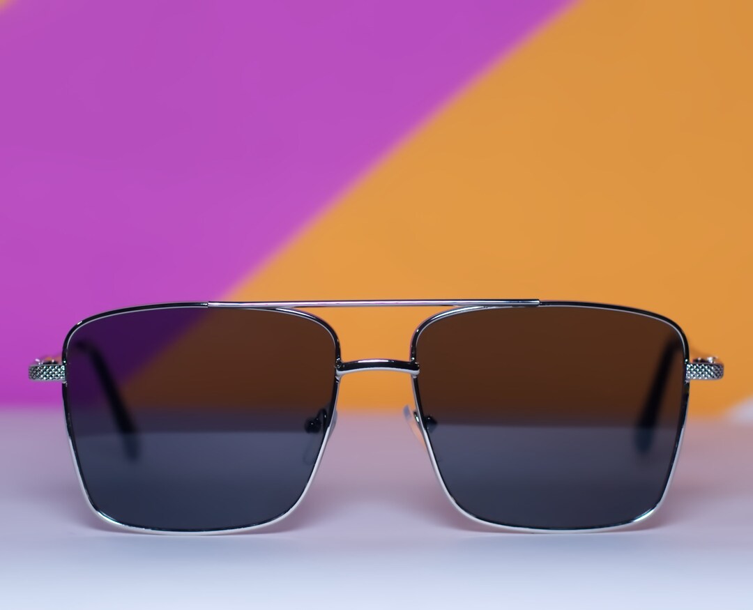 OOPS Retro Gold Metal Frame Double Bridge Square Aviator - Etsy