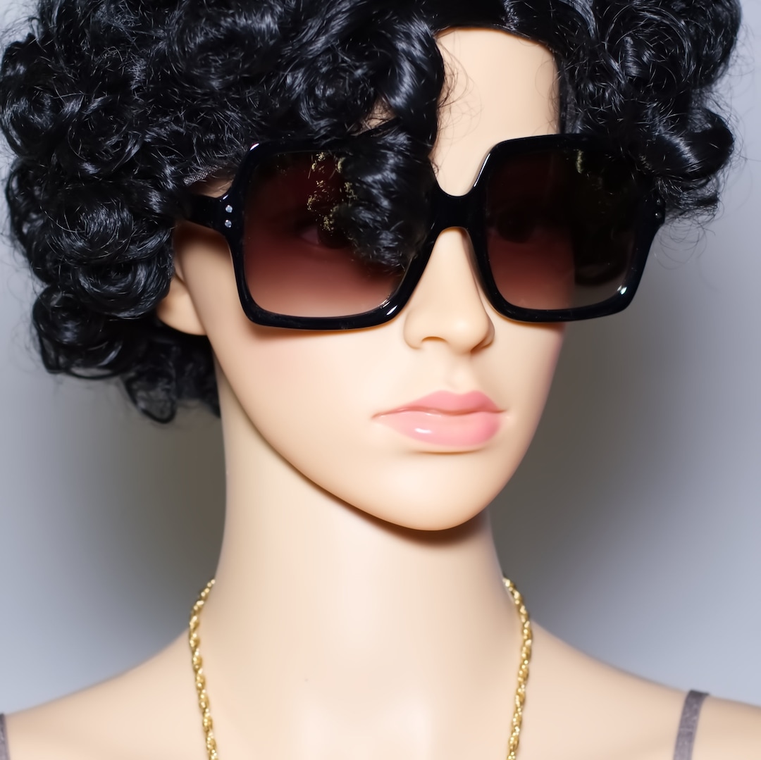 Retro Oversized Black Disco Square Sunglasses 70s Vintage Inspired - Etsy