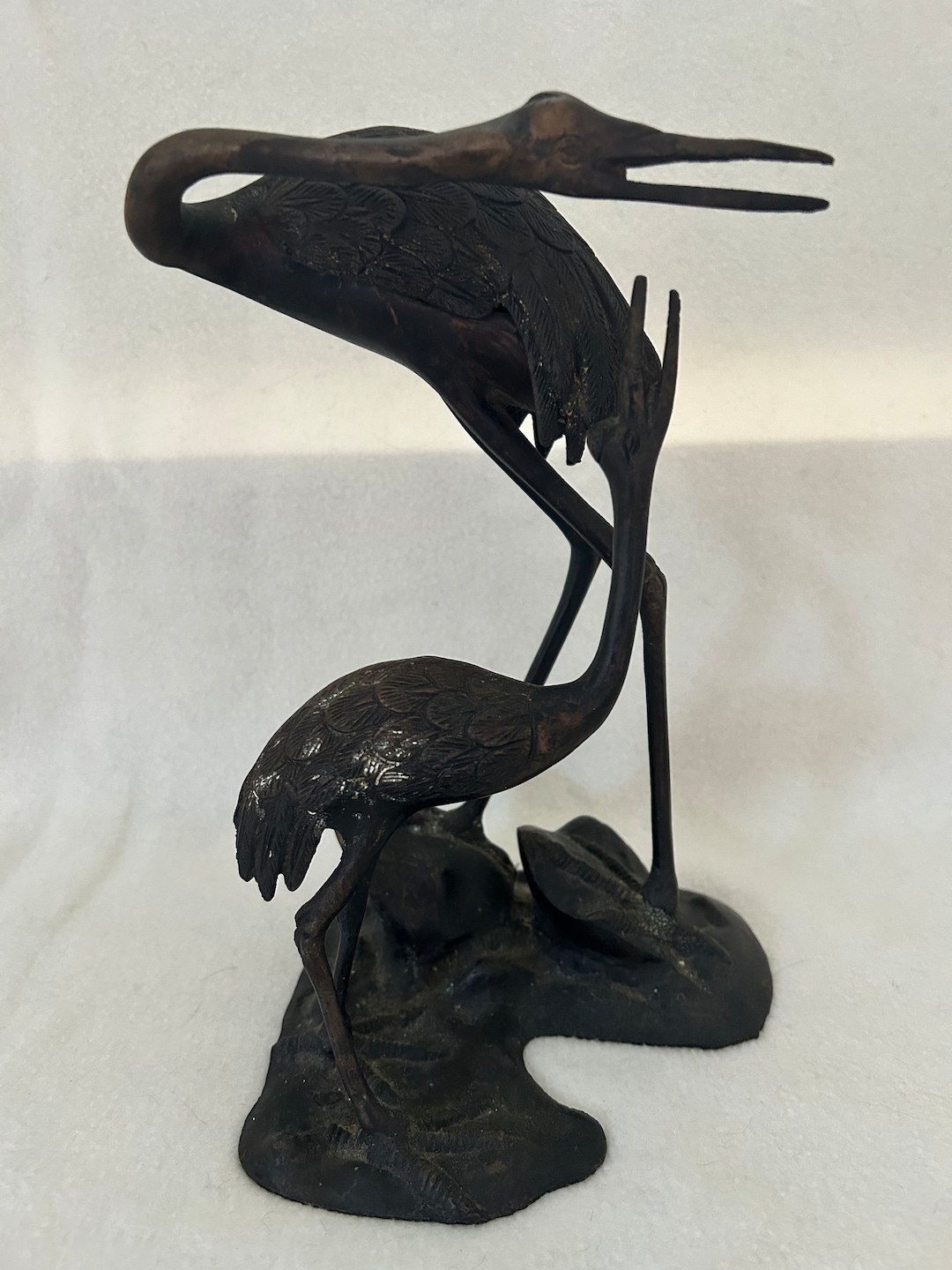 Antique Bronze Meijii Style Pair of Cranes Sculpture - Etsy