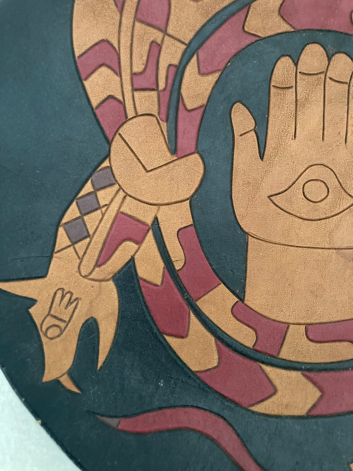 Vintage Tooled Leather Native American Tribal Hansa Hand - Etsy