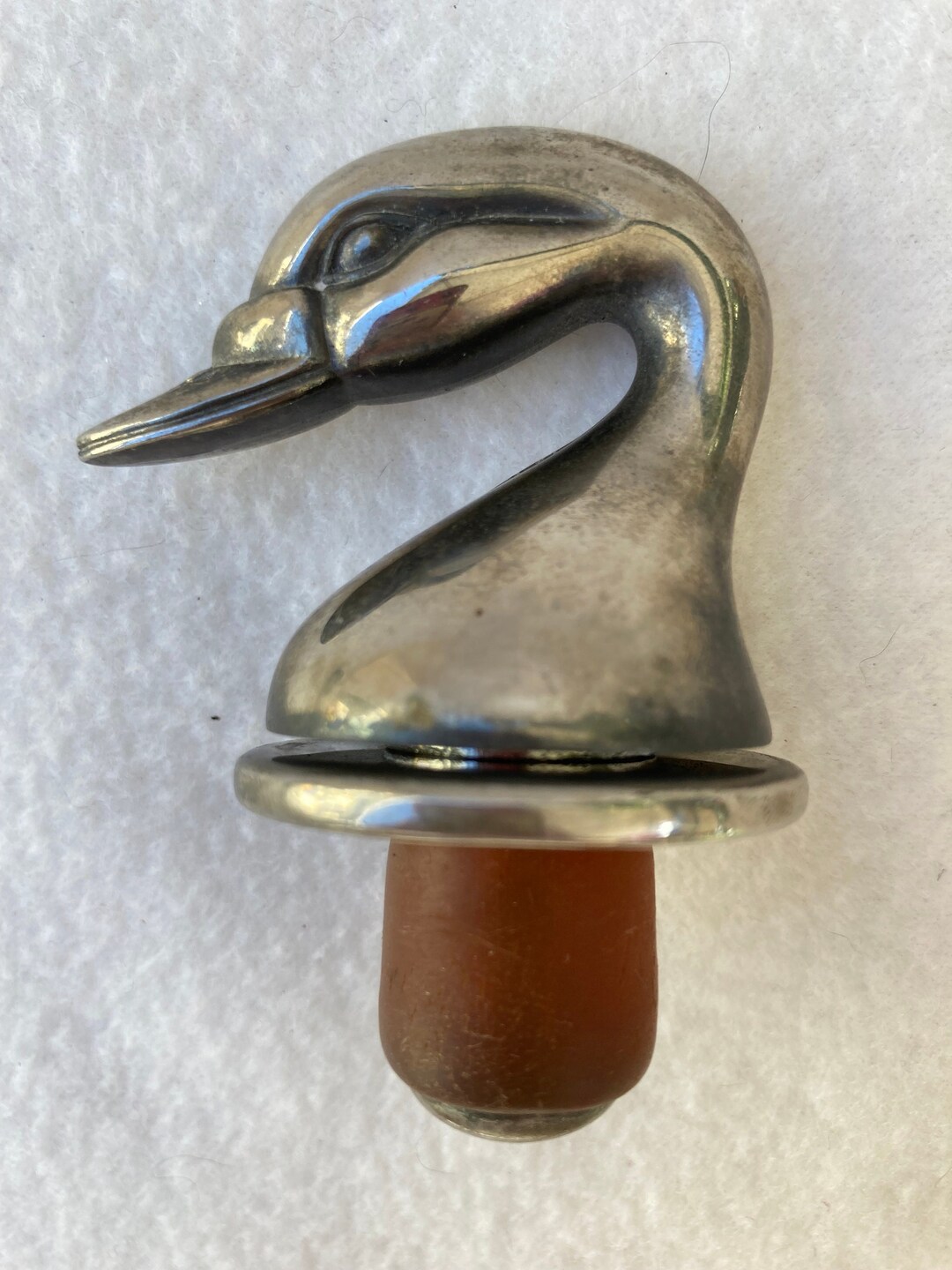 Vintage Silver Duck Head Mallard Waterfowl Wine Liquor Cork Barware - Etsy