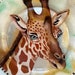 Vintage Artist Signed Anna Davis Hand Painted Art Glass Giraffe Plate S ...