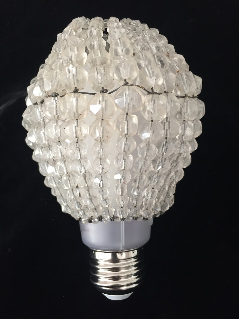 Antique Art Deco Czech Cut Glass Beaded Lamp Light Bulb Cover | Etsy