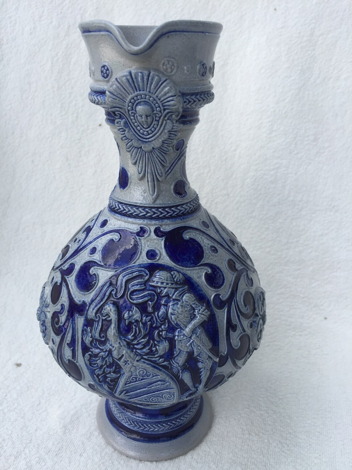 Antique Simon Peter Gerz German Stoneware Art Pottery Stein Pitcher ...