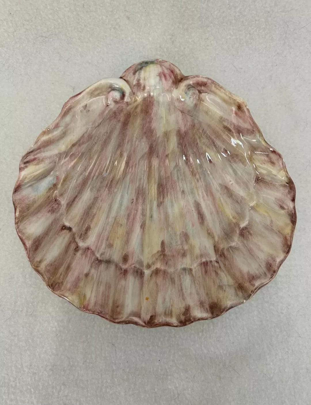Vintage Italian Scallop Shell Ocean Majolica Art Pottery Bowl - Etsy