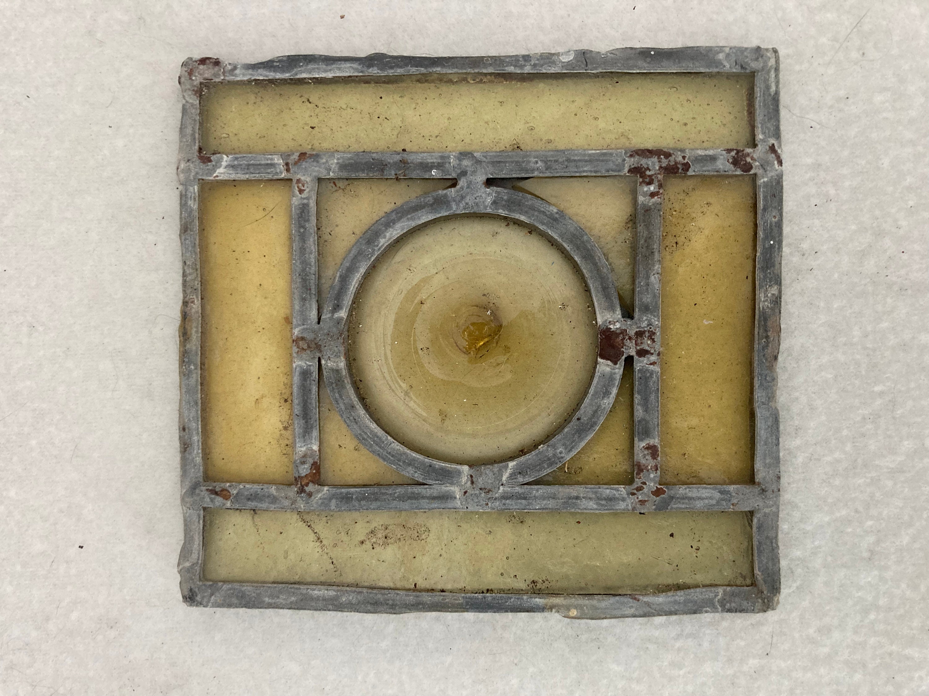 Antique Amber Stained Glass Hardware Salvage Panel Rondel - Etsy