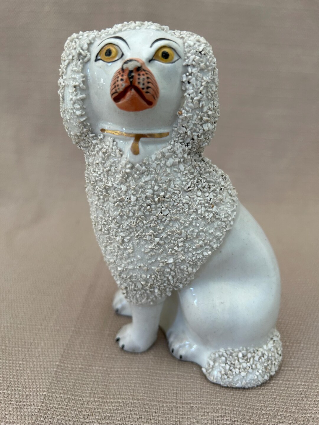 Antique 19th Century Staffordshire Pebble Glaze Confetti Spaniel Porcelain Mantle Dog - Etsy