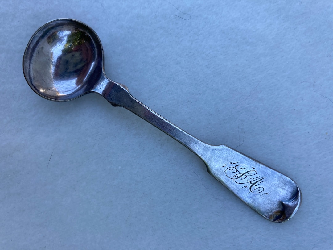 Antique Hall and Elton Coin Silver Master Salt Spoon - Etsy