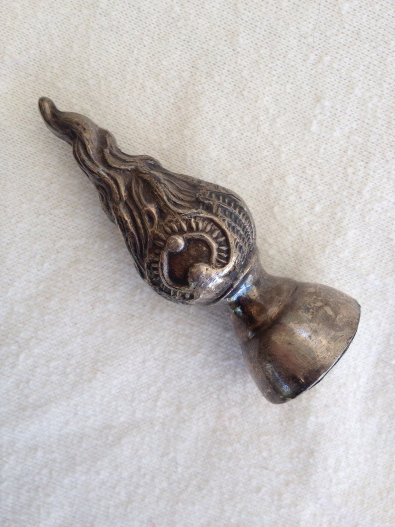 Vintage Silver Toned Metal Flaming Lamp Topper Finial - Etsy