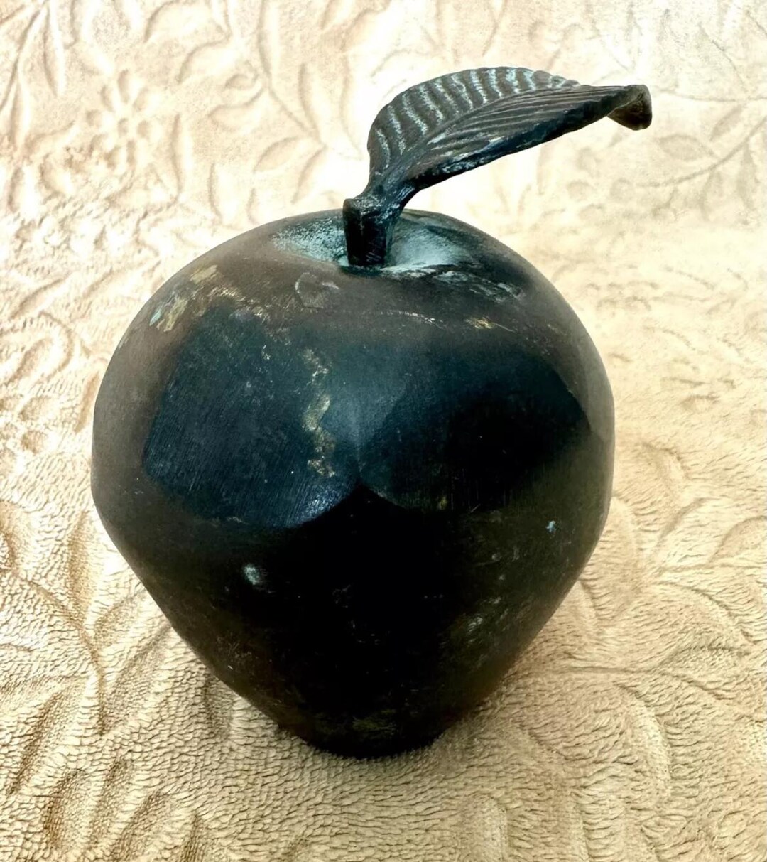Vintage Modern Verdigris Bronze Art Apple Sculpture - Etsy