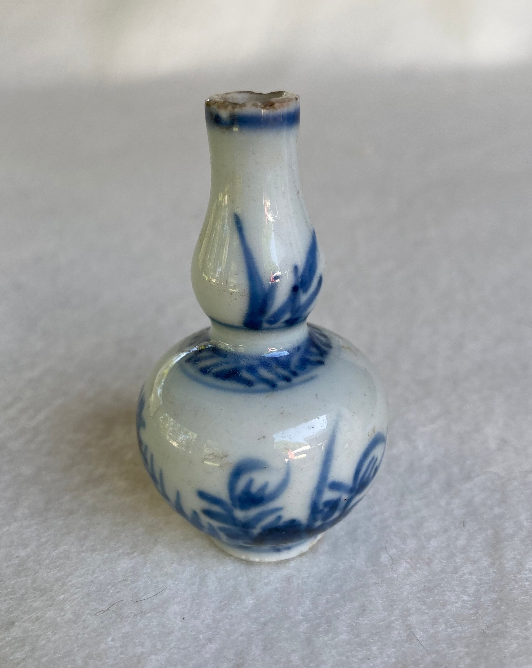 Antique Chinese Japanese Retro Asian Blue and White Miniature Art ...