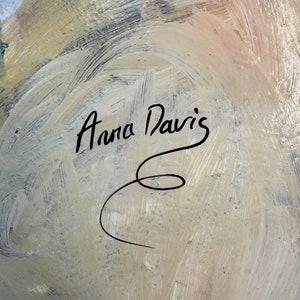 Vintage Artist Signed Anna Davis Hand Painted Art Glass Giraffe Plate S ...