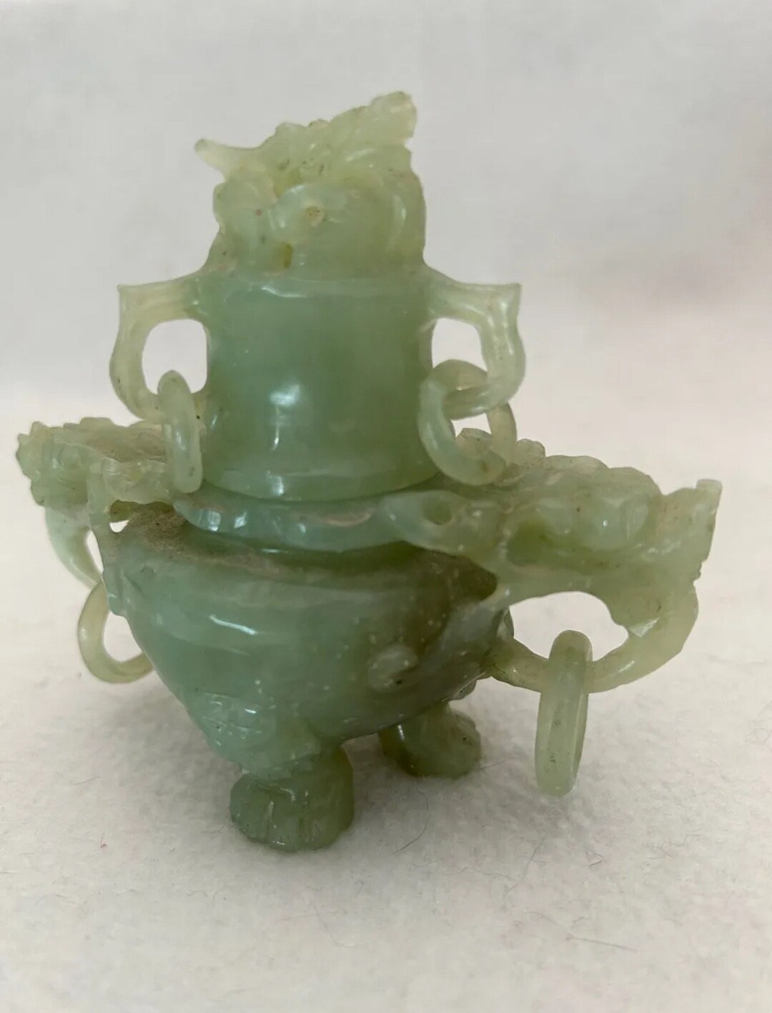 Antique Carved Chinese Jade Dragon Paw Foot Censer Incense Burner - Etsy