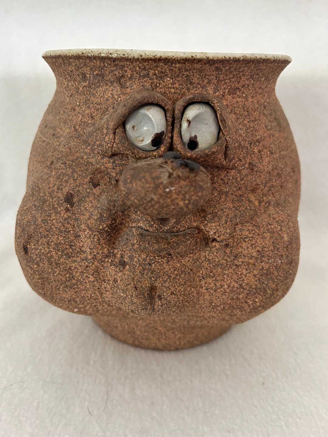 Vintage Art Pottery Funny Ugly Face Big Nose Stoneware Vase Jar Pot - Etsy