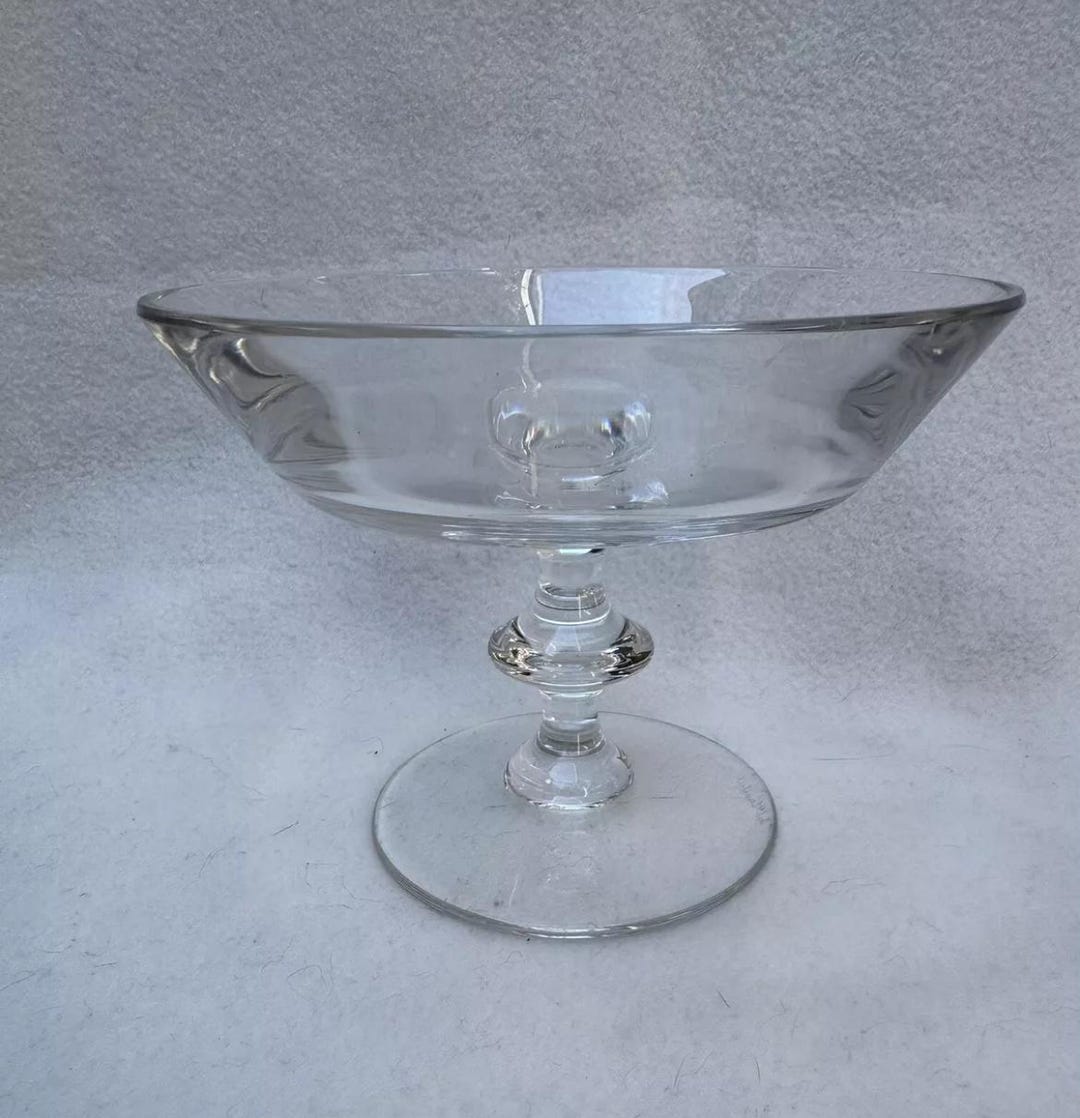 Vintage Val St Lambert Crystal Footed Compote Candy Dish - Etsy