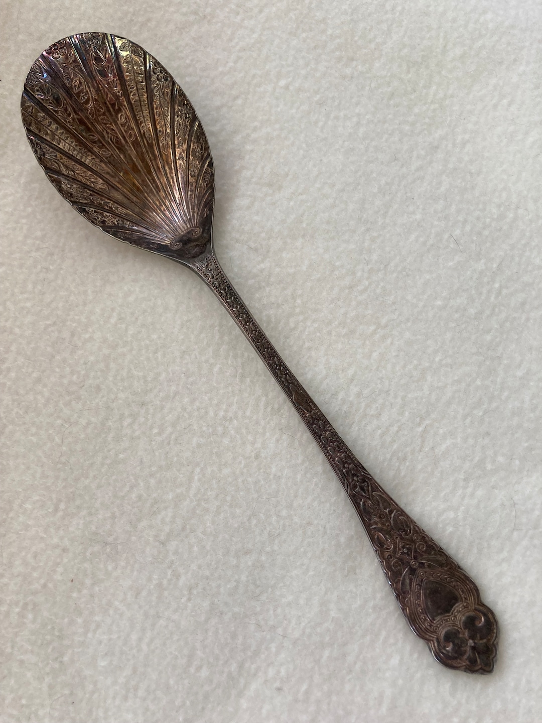 Vintage Ornate Sheffield England EPNS Silver Serving Spoon - Etsy