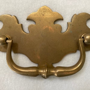 Pair of Antique Bronze Heavy Queen Ann Drawer Pulls Hardware Handles ...