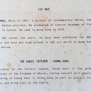 Vintage Chinese Lee Ngo Limited Edition the Ghost Catcher Chung Kwai ...