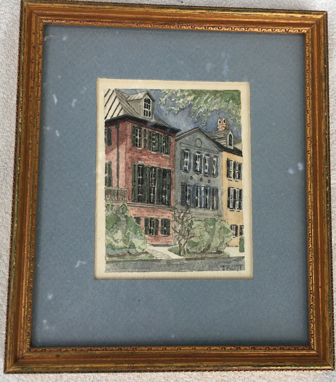 Antique British F.G. Trott Signed Watercolor Painting Row Houses - Etsy